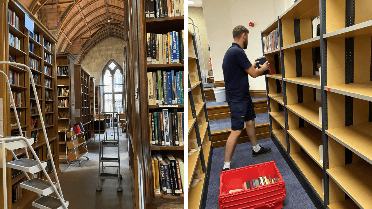 Library books moved to allow restoration to begin - Exeter College ...
